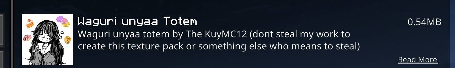 Waguri unyaa totem - Minecraft Bedrock Texture Packs - CurseForge
