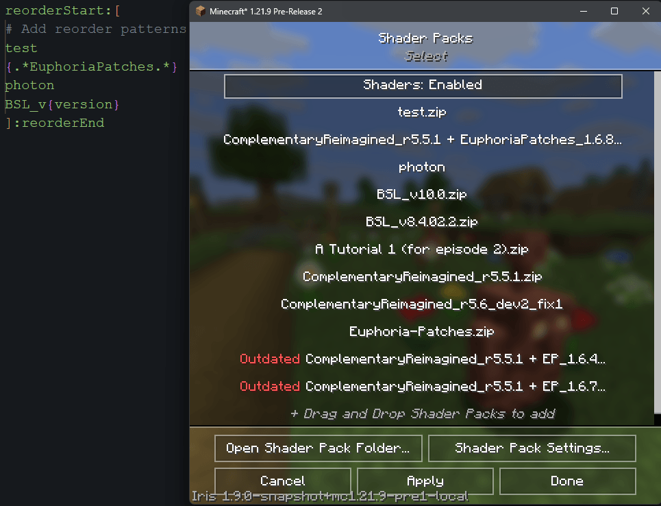 Iris/Oculus Shader Folder - Minecraft Mods - CurseForge