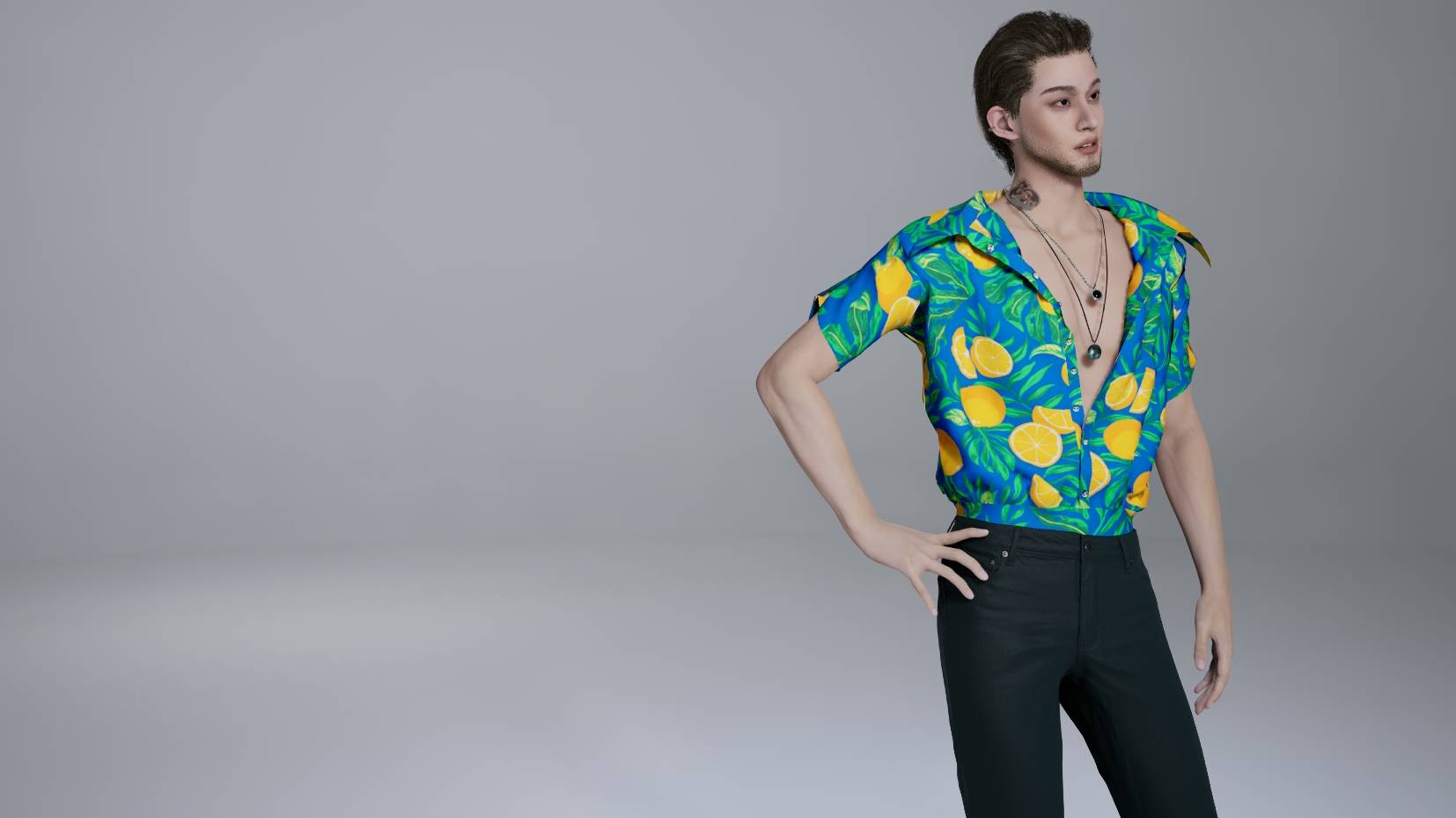"Yakuzoi" Open Shirt with Fruity Motives - inZOI Create a Zoi - CurseForge