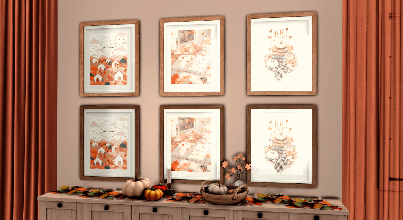 Welcome Autumn Paintwall 2 - Gallery - The Sims 4 Build / Buy - CurseForge