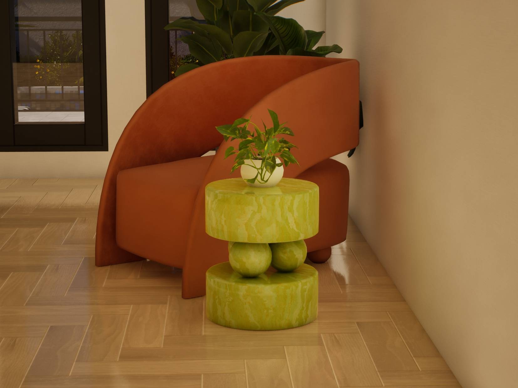 Monolith End Table - Jade Travertine - inZOI Build Mode - CurseForge