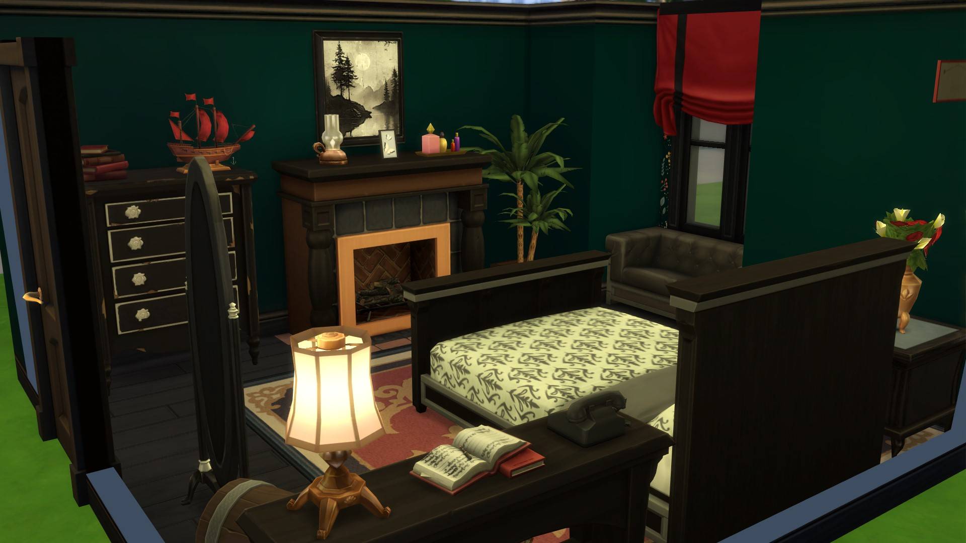Whimsical moody dark bedroom - BG with my CC - all Maxis Match ...