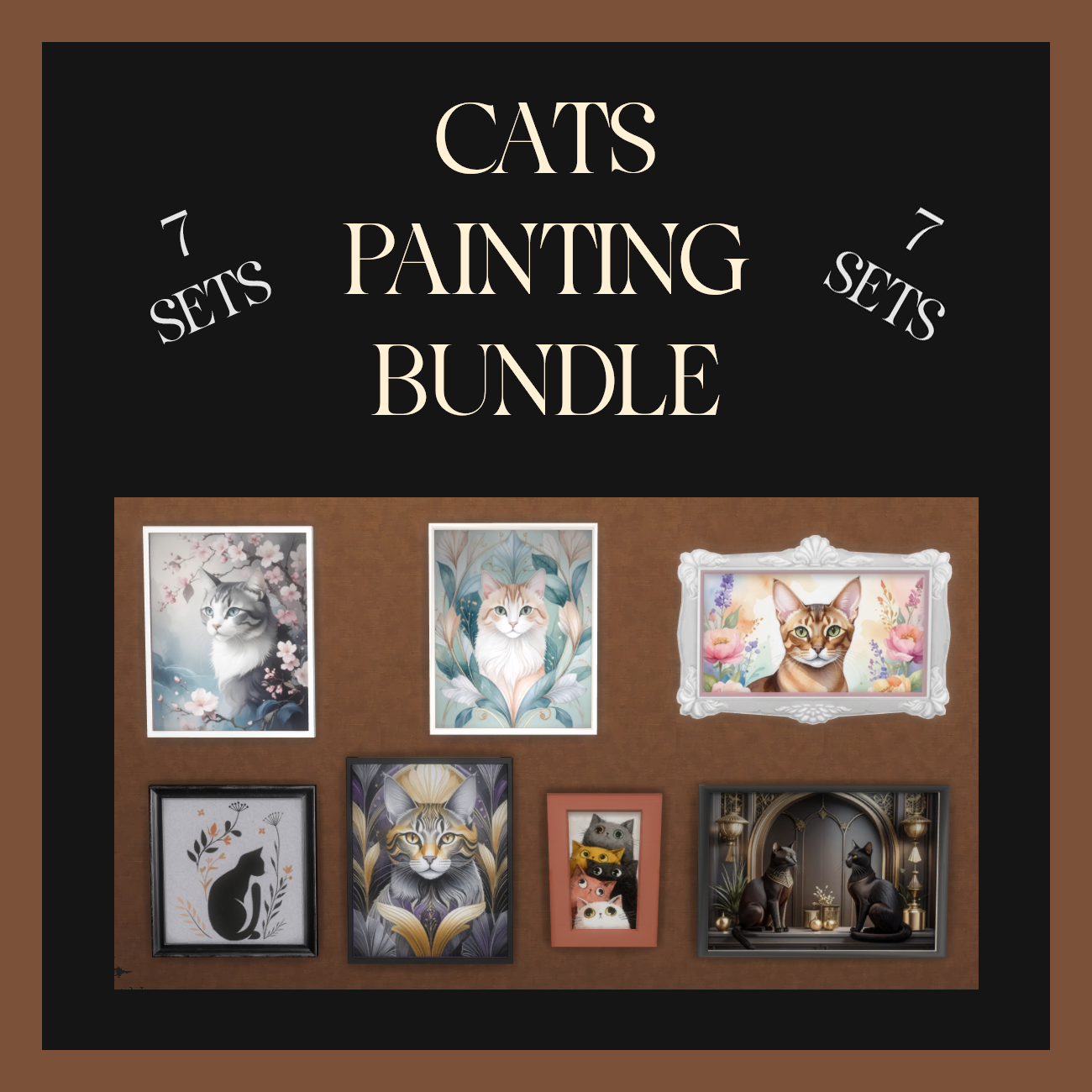 Cats Painting Bundle - 7 Sets - Gallery - The Sims 4 Build / Buy ...