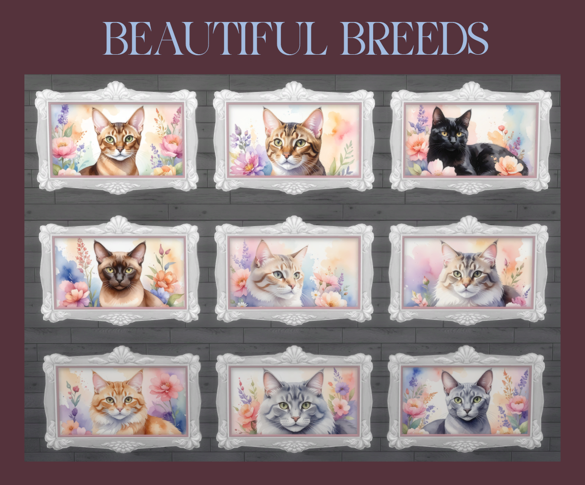 Cats Painting Bundle - 7 Sets - Gallery - The Sims 4 Build / Buy ...