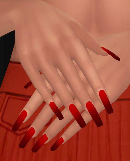 Vampire Gradient Nails – Red Matte - The Sims 4 Create a Sim - CurseForge