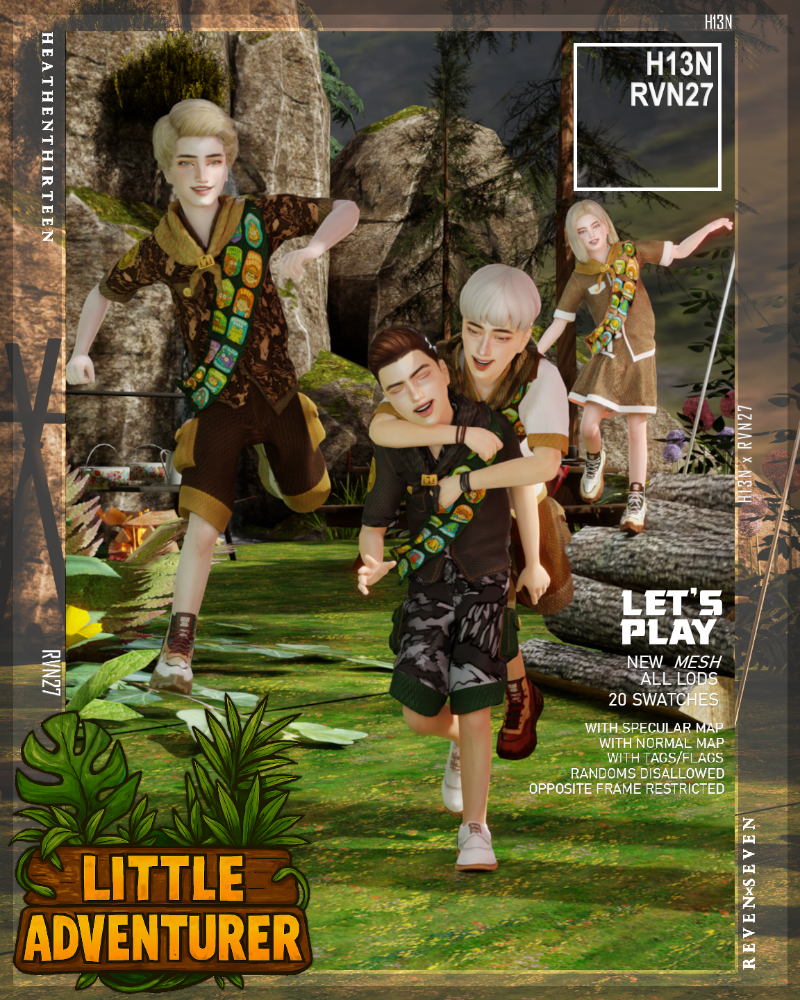 Child's Little Ranger Scarf and Badges Shirt - Gallery - The Sims 4 ...