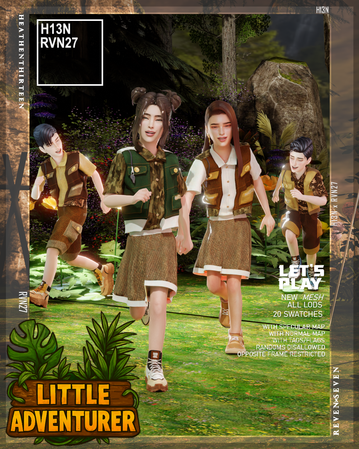 Child's Adventure Utility Vest Scout Shirt - The Sims 4 Create a Sim ...