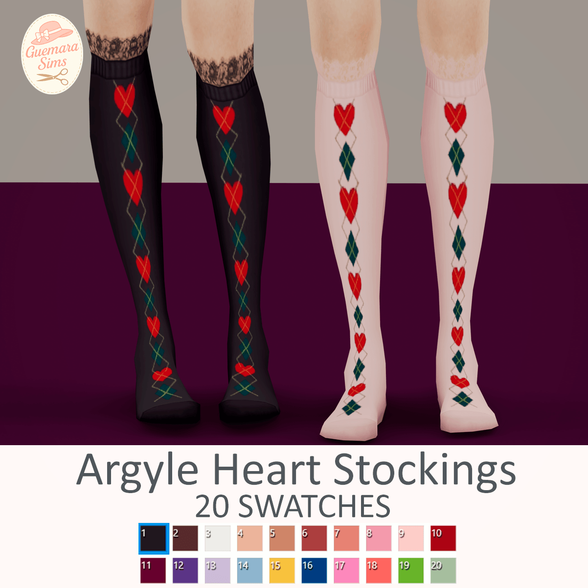 Argyle Heart Stockings - The Sims 4 Create a Sim - CurseForge