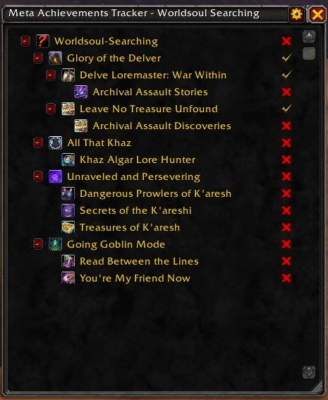 Meta Achievement Tracker | Worldsoul Searching - World of Warcraft ...