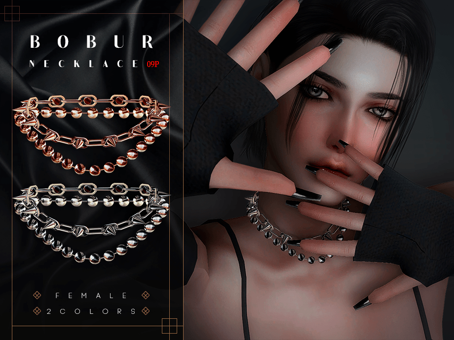 Double Chain Necklace with spikes - Gallery - The Sims 4 Create a Sim ...