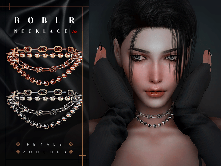 Double Chain Necklace with spikes - Gallery - The Sims 4 Create a Sim ...