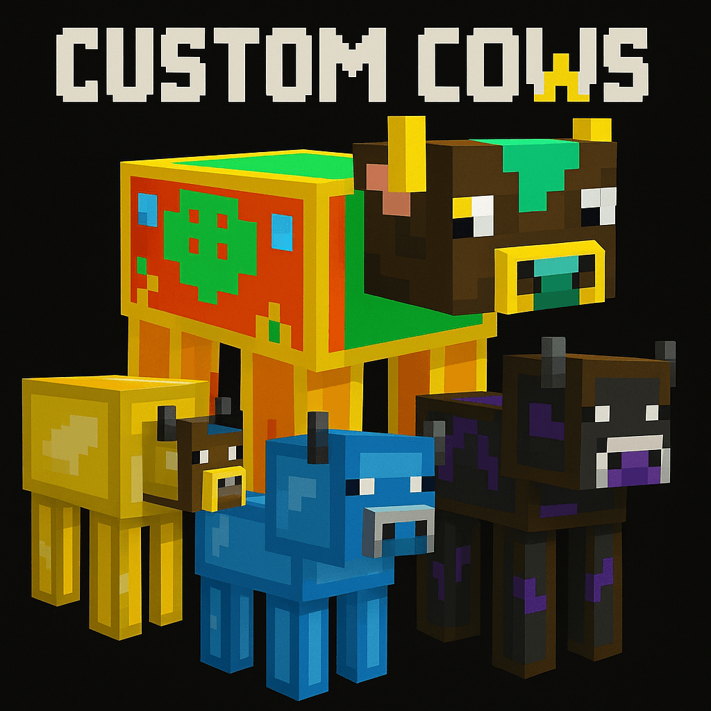 Custom Cows - Gallery - Minecraft Bedrock Addons - CurseForge