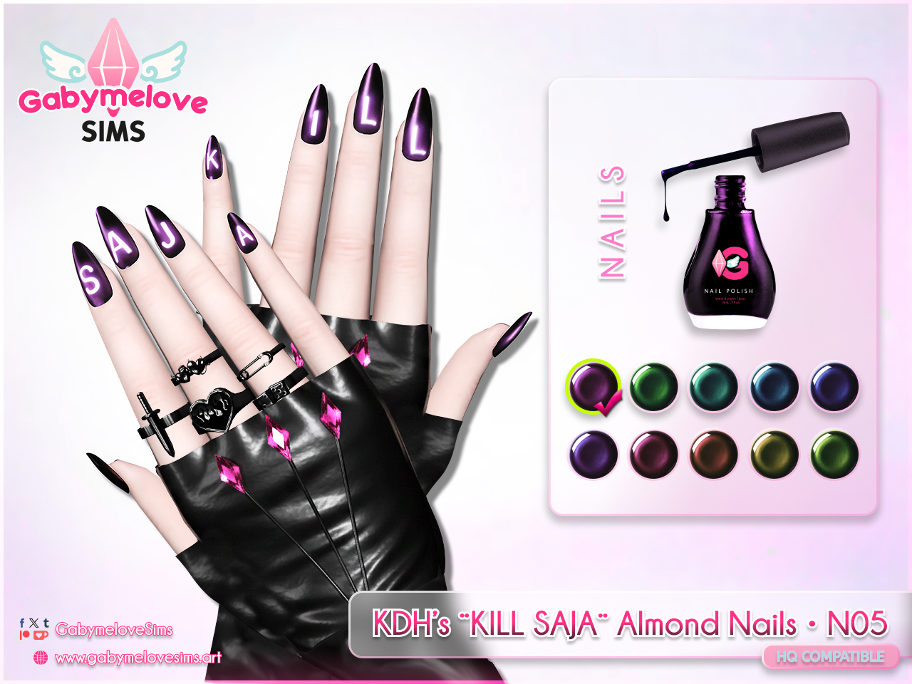 KDH’s ¨KILL SAJA¨ Almond Nails • N05 [HQ compatible] - Gallery - The ...