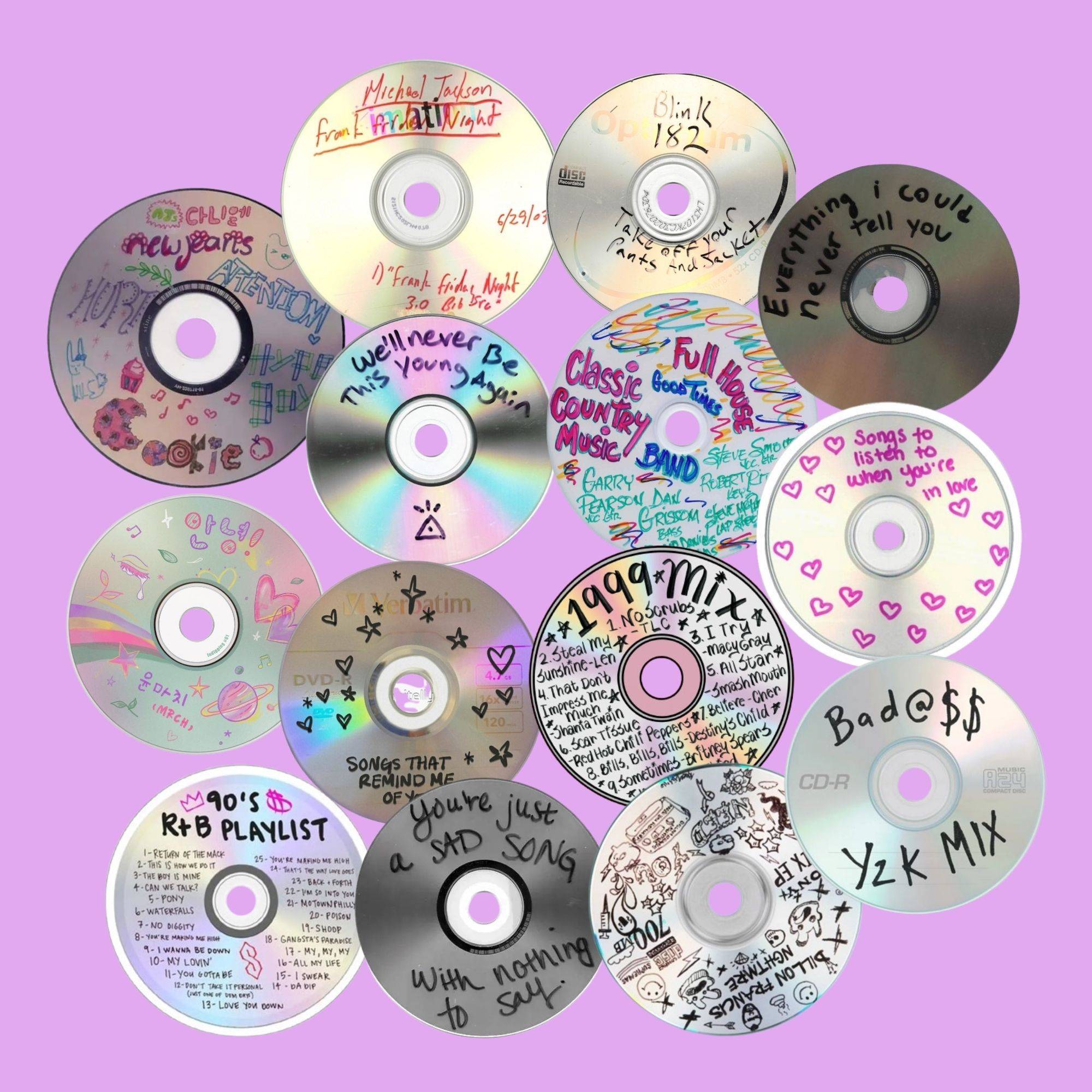 💿 Nostalgic Y2K Baddies Burned CD Collection - Wall Decal 💿 - Gallery ...