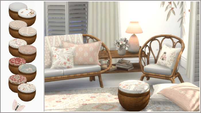 Ellie Boho Wicker Ottoman - Gallery - The Sims 4 Build / Buy - CurseForge