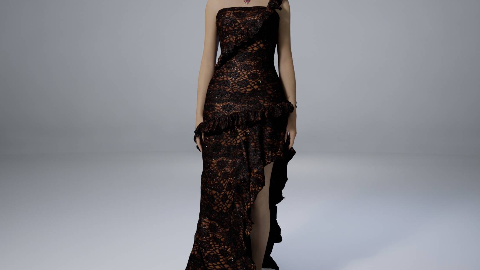 Glamour Ruffle Gown Dress - inZOI Create a Zoi - CurseForge