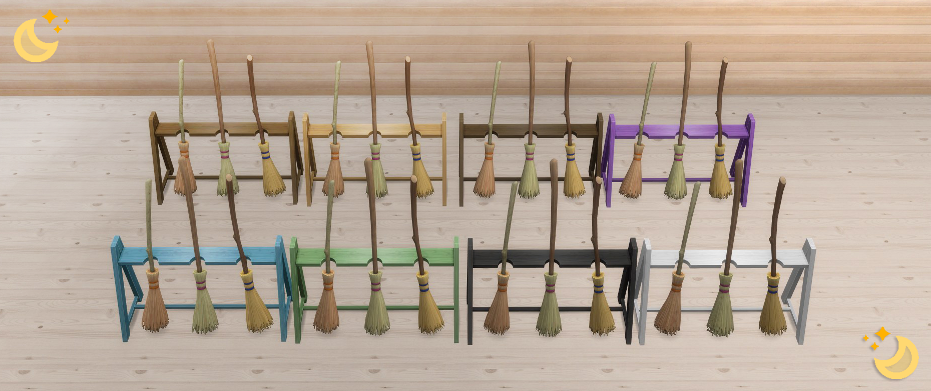 Witch's Broom Rack and Brooms - Gallery - The Sims 4 Build / Buy ...