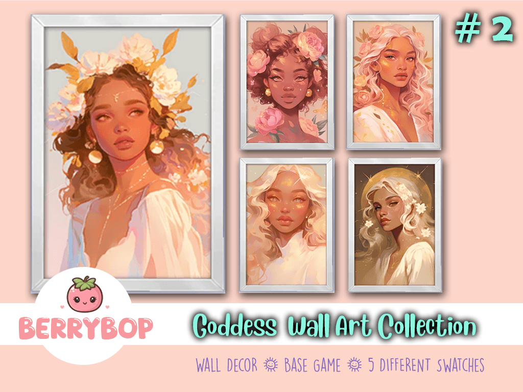 Goddess Wall Art Collection # 2 - BerryBop - The Sims 4 Build / Buy ...