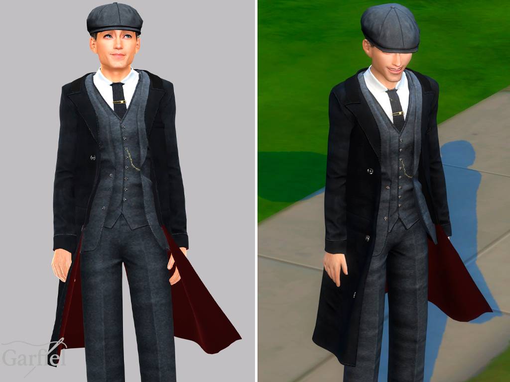 Adult - Vintage gangster outfit suit with overcoat and pants - The Sims ...