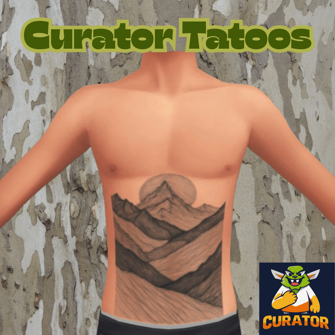 Curator Tattoos CT004 = Base game compatible - The Sims 4 Create a Sim ...