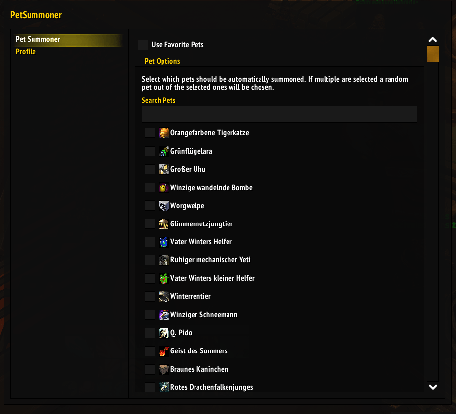 Pet Summoner - World of Warcraft Addons - CurseForge