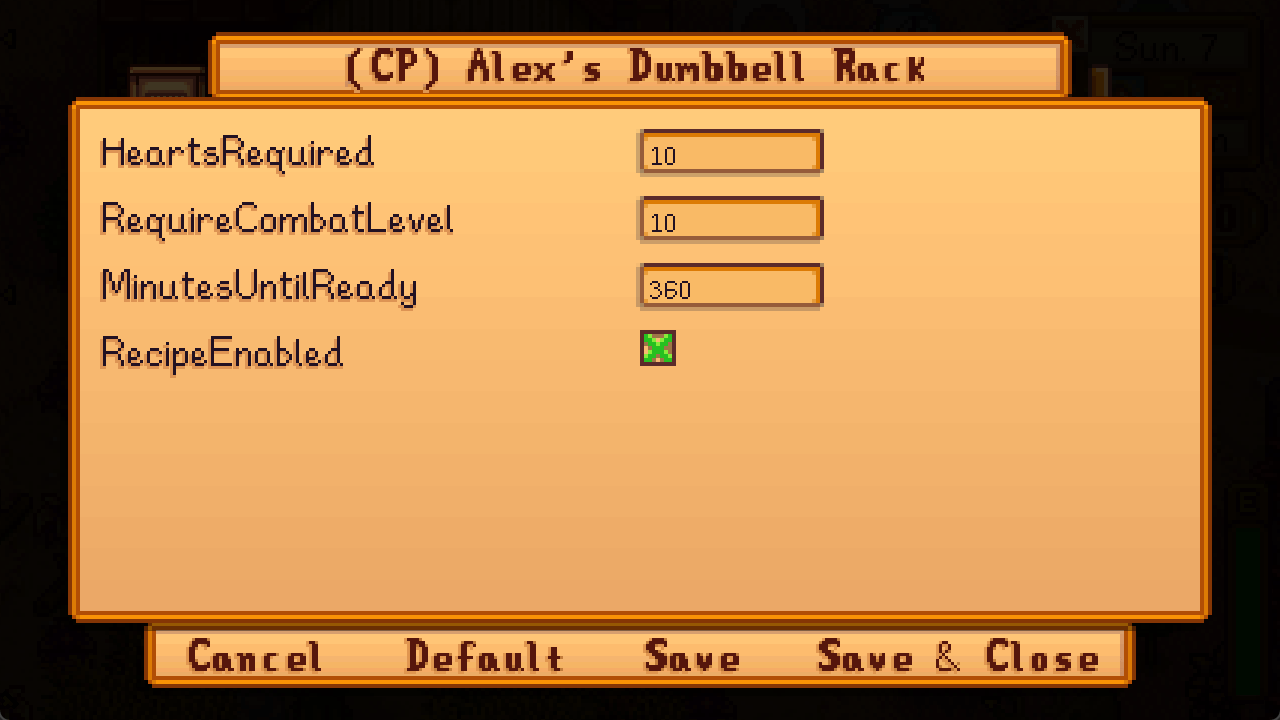 [CP] Alex’s Dumbbell Rack - Stardew Valley Mods - CurseForge
