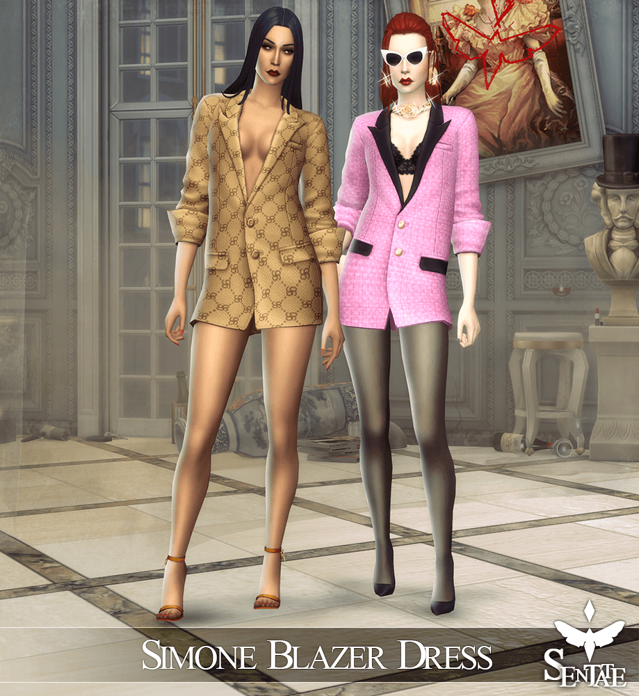 Simone blazer Dress - The Sims 4 Create a Sim - CurseForge