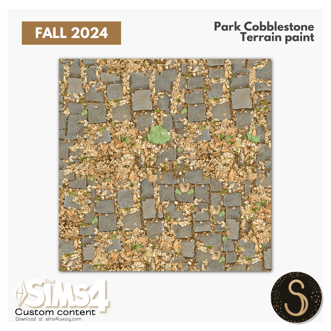 Sims4Luxury - Fall 2024 - Park Cobblestone - Terrain paint - The Sims 4 ...