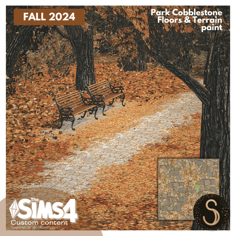 Sims4Luxury - Fall 2024 - Park Cobblestone - Terrain paint - The Sims 4 ...
