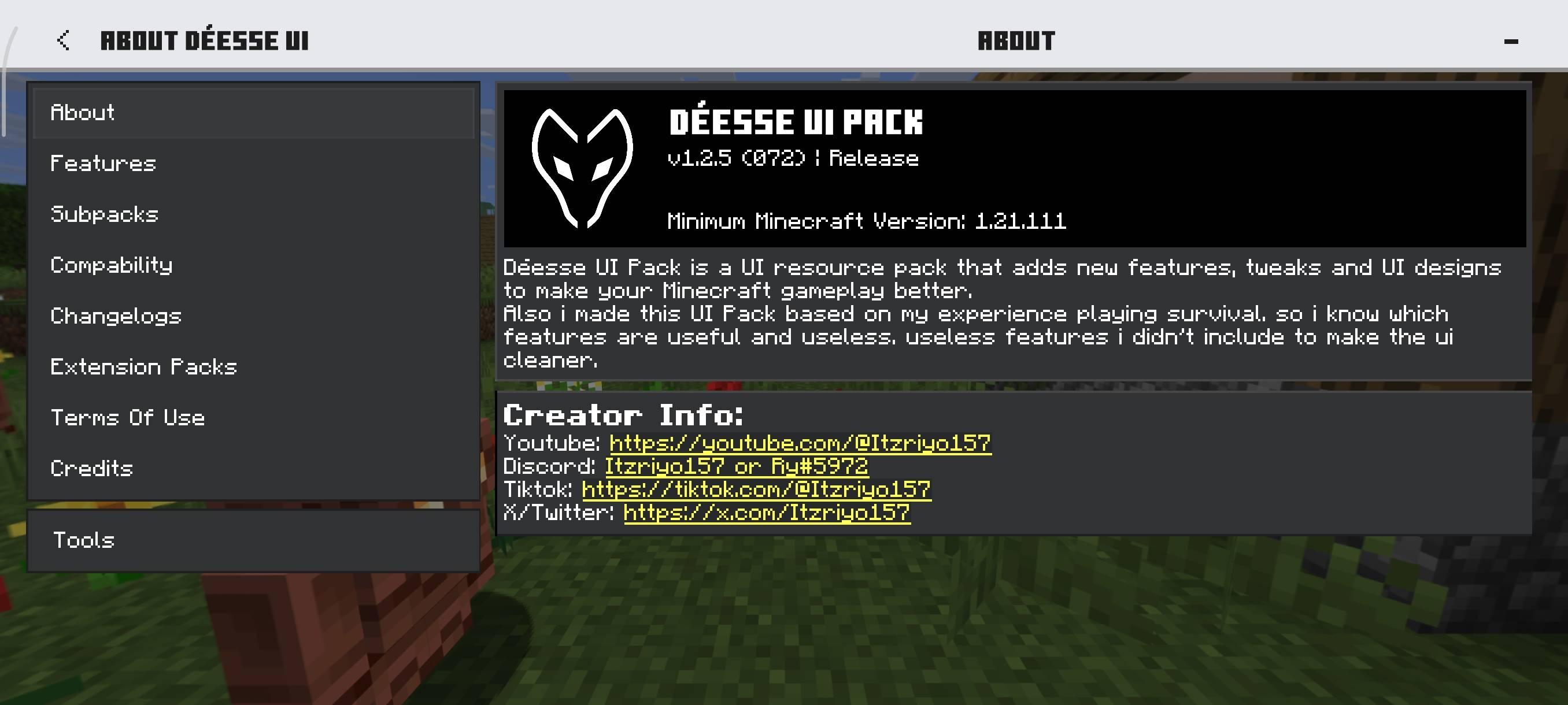 Déesse UI Pack - Minecraft Bedrock Texture Packs - CurseForge