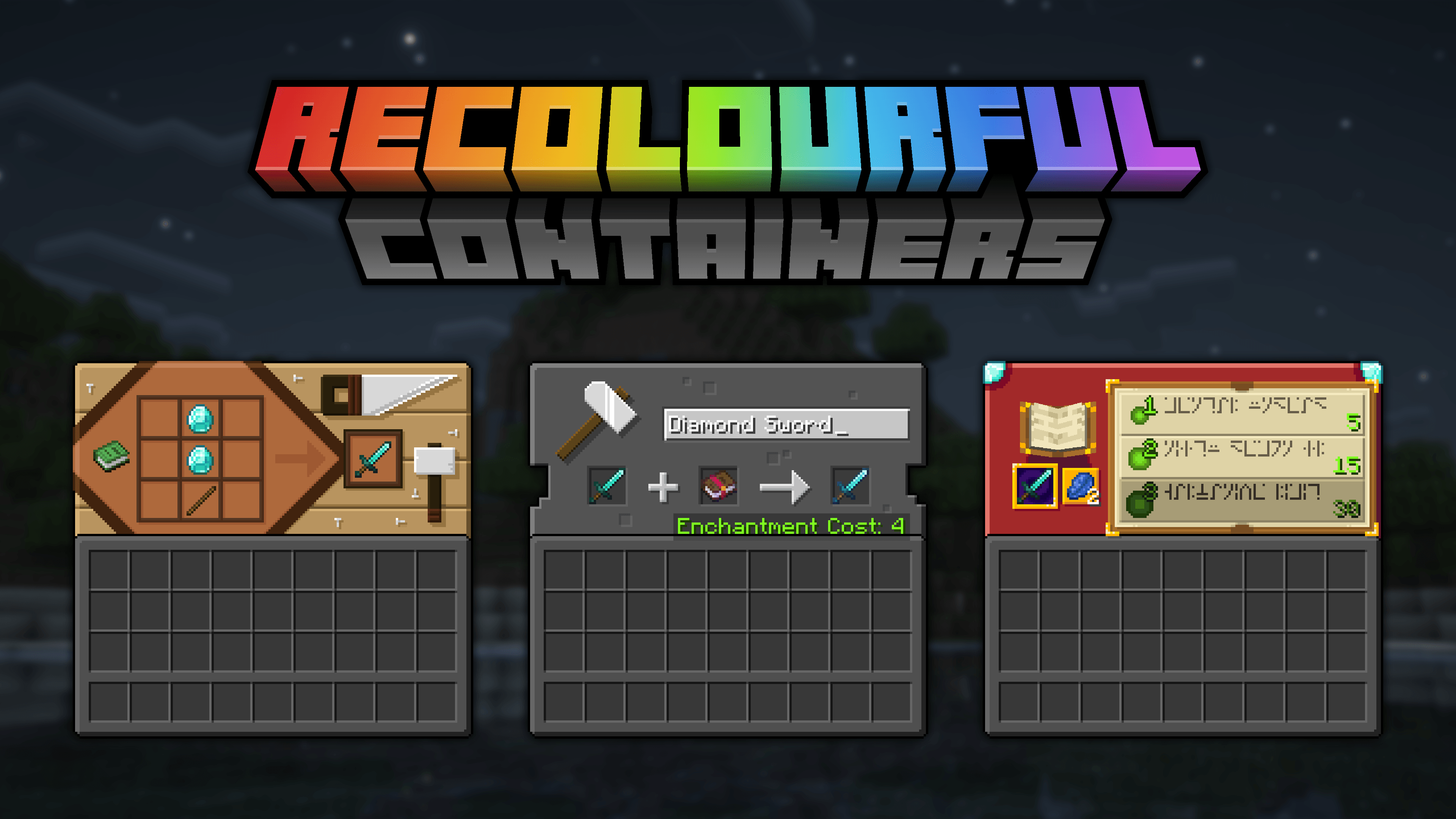 Recolourful Containers GUI + HUD (DARK) - Minecraft Resource Packs ...