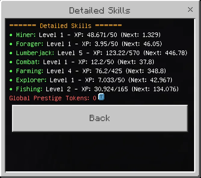 [Realm compatible] Skills levels and prestige system - Minecraft Bedrock Scripts - CurseForge