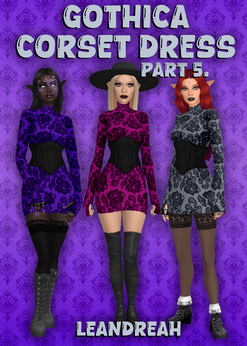 Okkult Gothica Corset Dress 6 Lace - Gallery - The Sims 4 Create a Sim ...