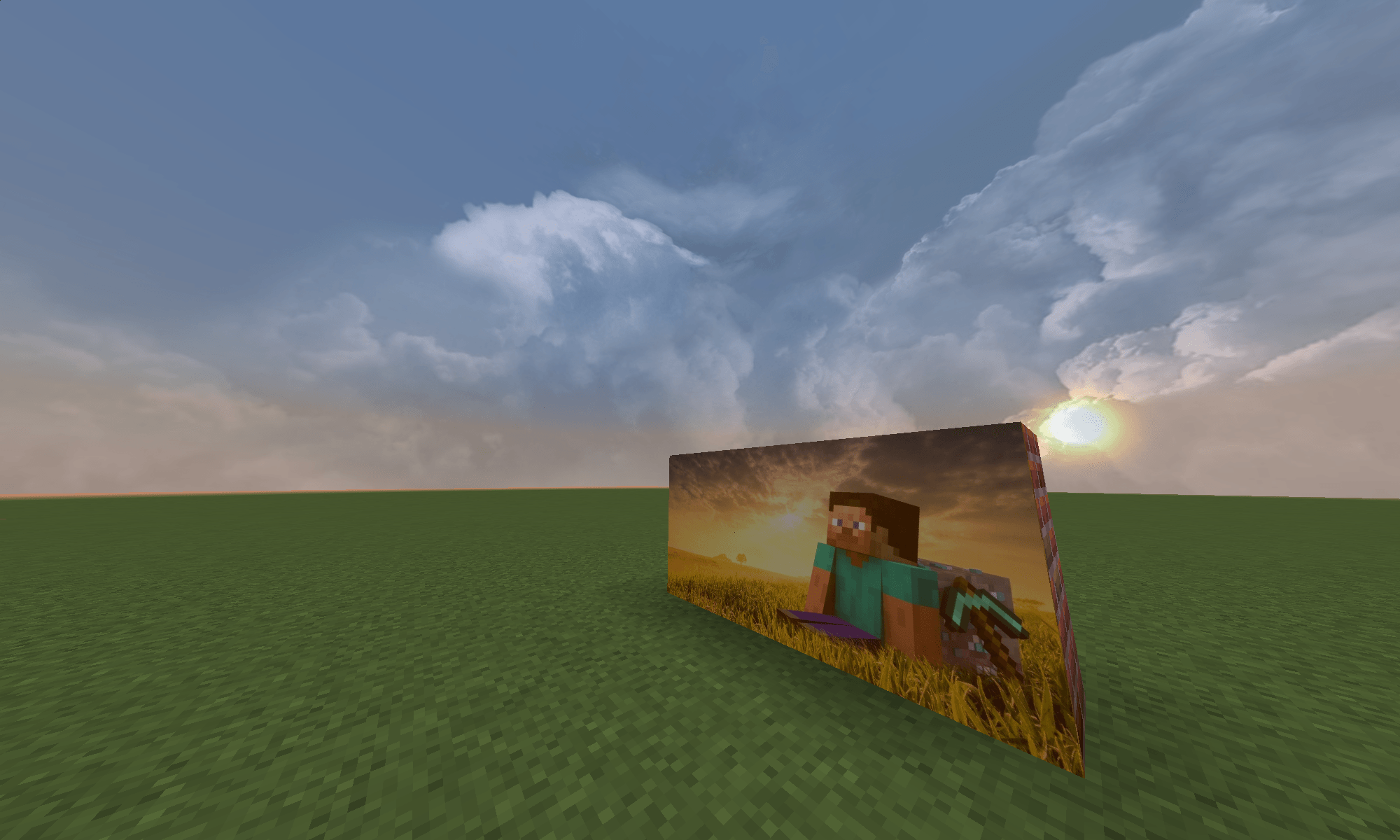 Steve Sunset Painting - Minecraft Bedrock Texture Packs - CurseForge