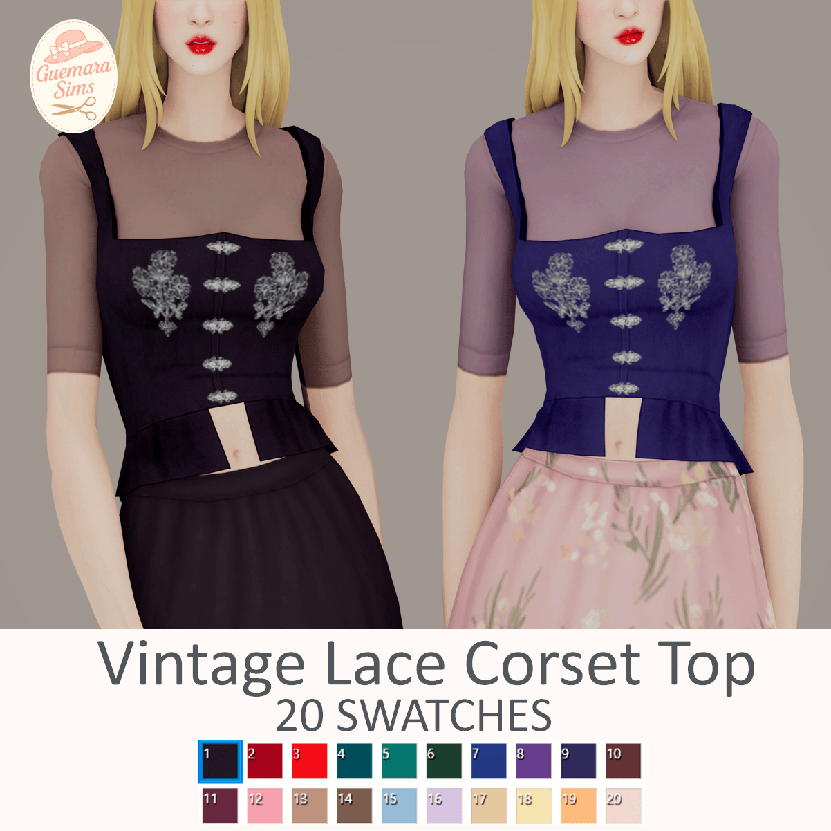 Vintage Lace Corset Top - The Sims 4 Create a Sim - CurseForge