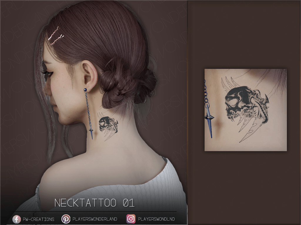 Skull Neck Tattoo 01 - inZOI Create a Zoi - CurseForge