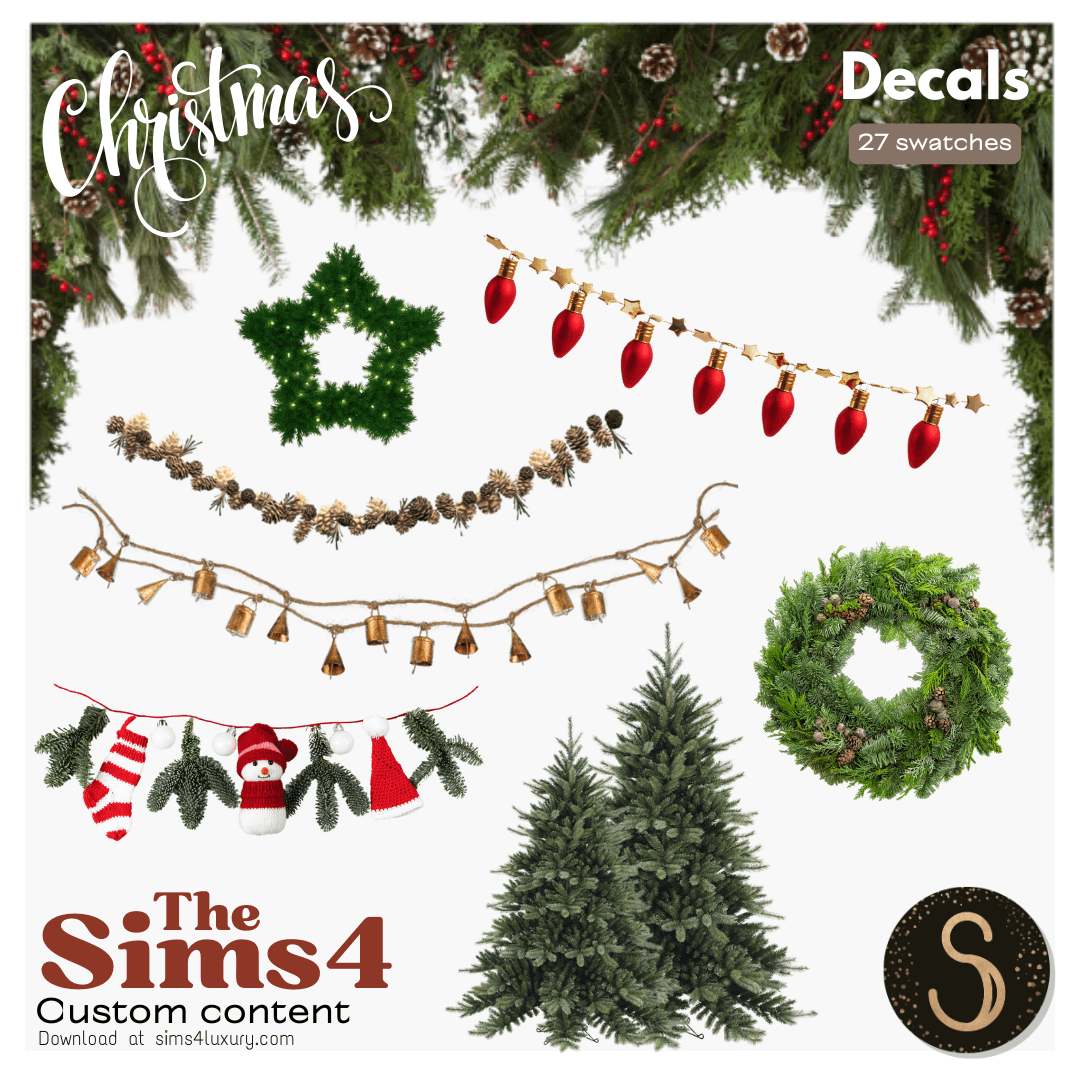 Sims4Luxury - Christmas - Decals - Gallery - The Sims 4 Build / Buy ...