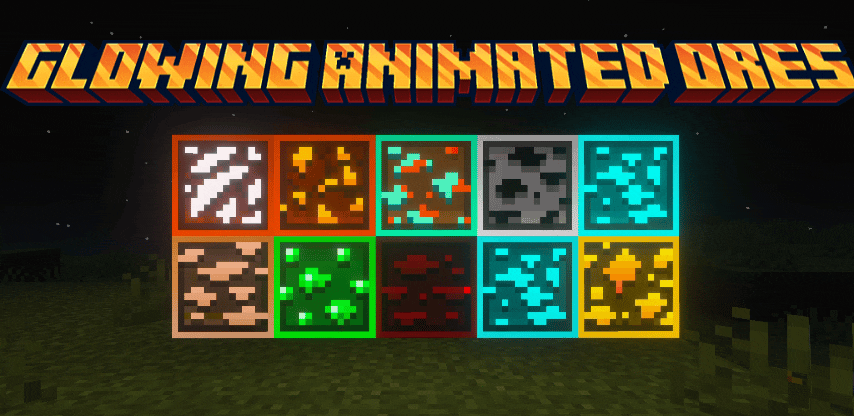 Glowing Animated Ores - Minecraft Bedrock Texture Packs - CurseForge