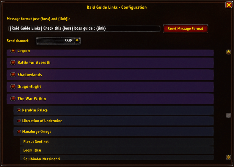 Raid Guide Links - World of Warcraft Addons - CurseForge