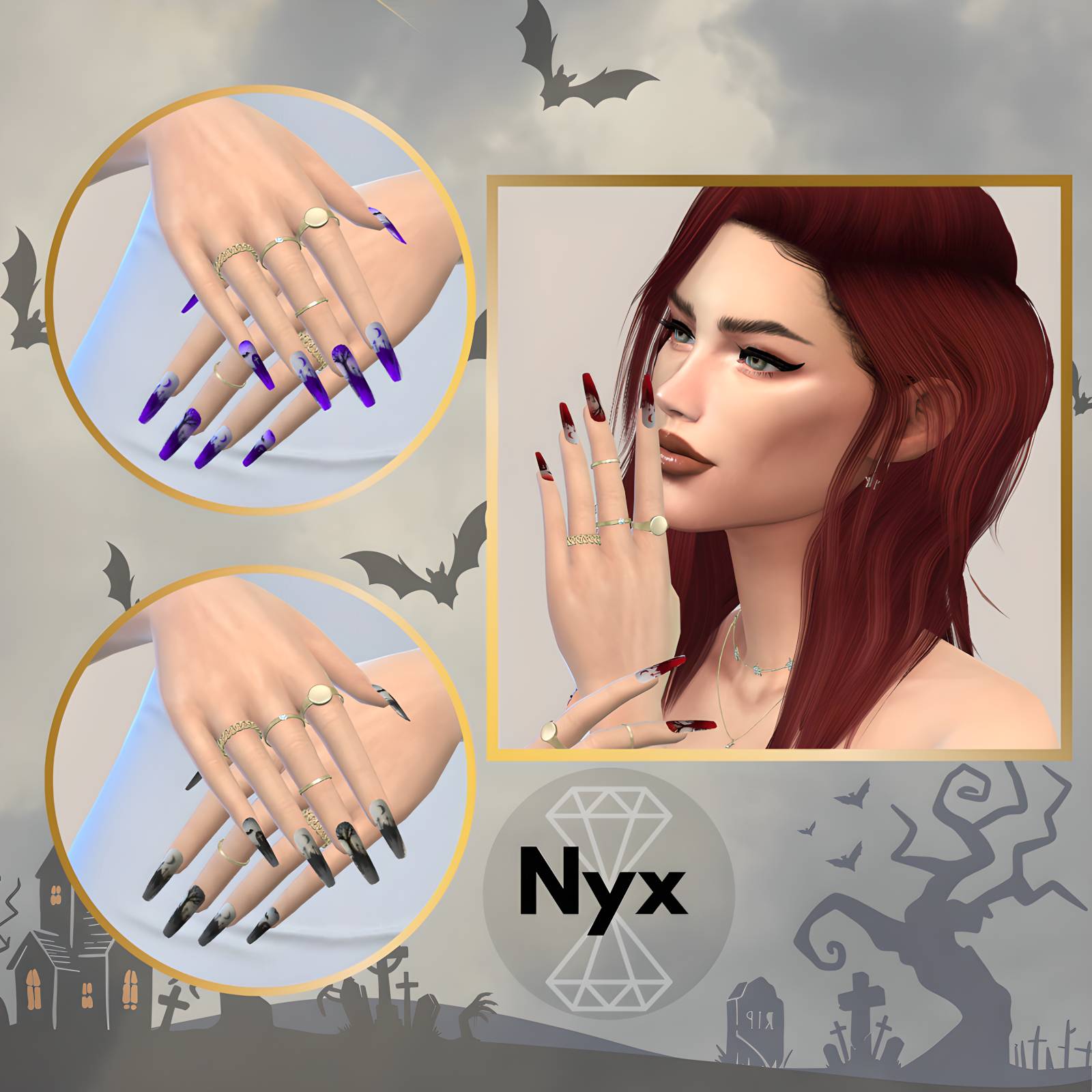 Halloween nails set 138 - The Sims 4 Create a Sim - CurseForge