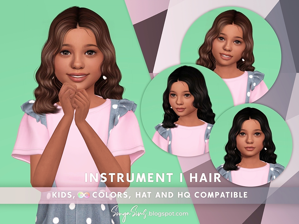SONYASIMS - INSTRUMENT HAIR KIDS (LEFT) - Gallery - The Sims 4 Create a ...