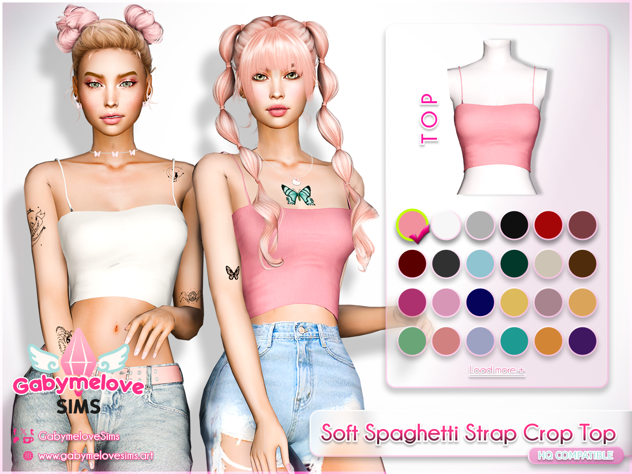 Soft Spaghetti Strap Crop Top [HQ compatible] - The Sims 4 Create a Sim - CurseForge