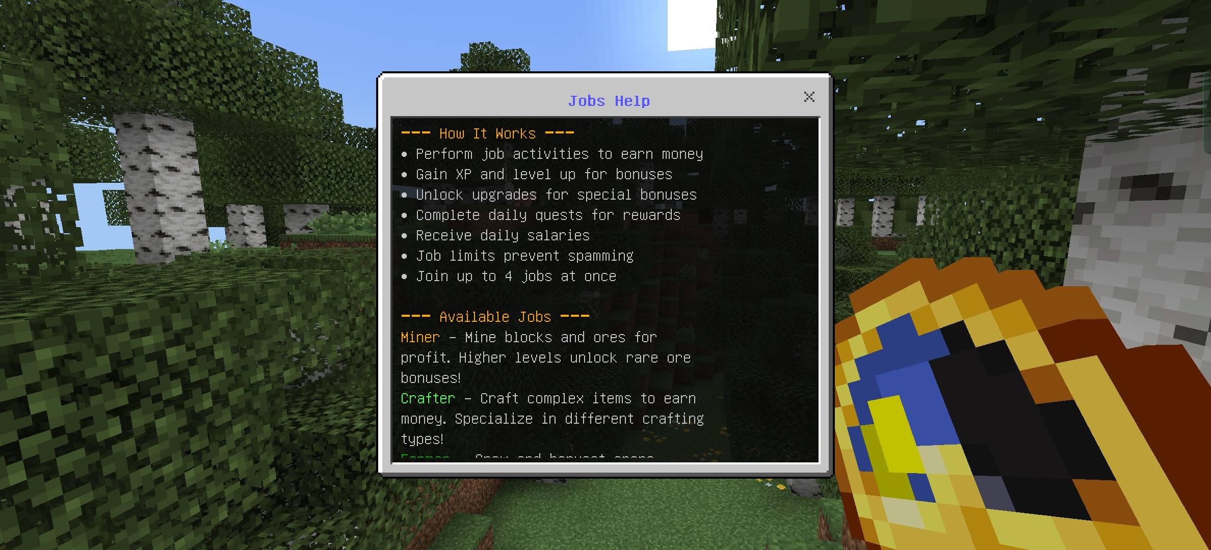 Job System Add-on - Minecraft Bedrock Scripts - CurseForge