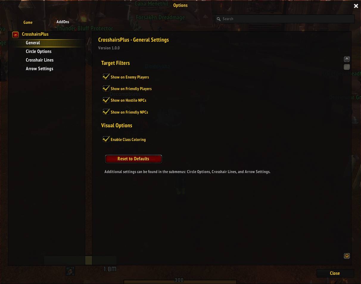 CrosshairsPlus - Nameplate Target - World of Warcraft Addons - CurseForge