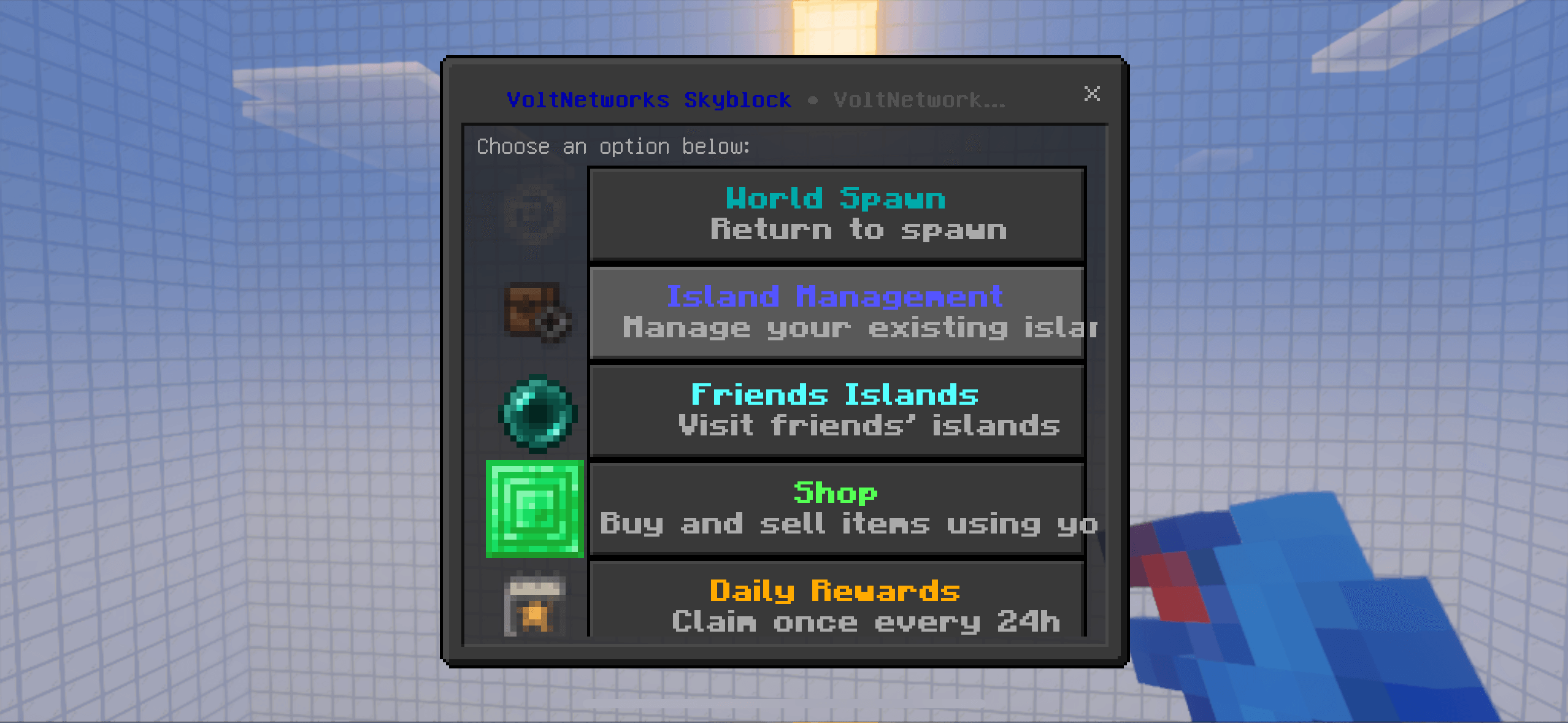 VoltNetworks Skyblock gui - Minecraft Bedrock Addons - CurseForge