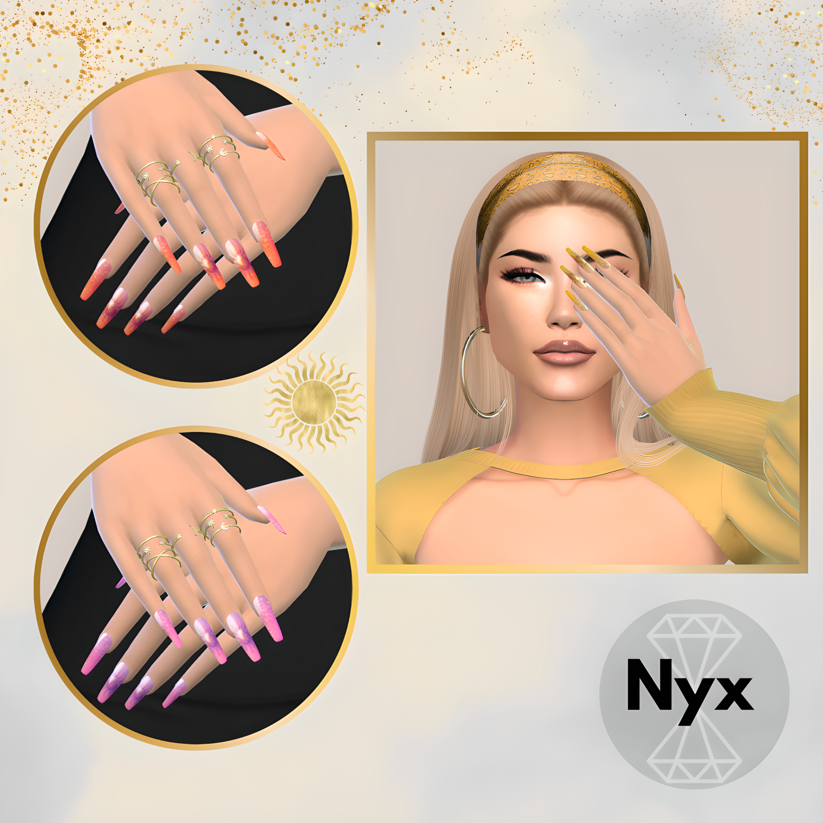 Glitter nails set 147 - The Sims 4 Create a Sim - CurseForge