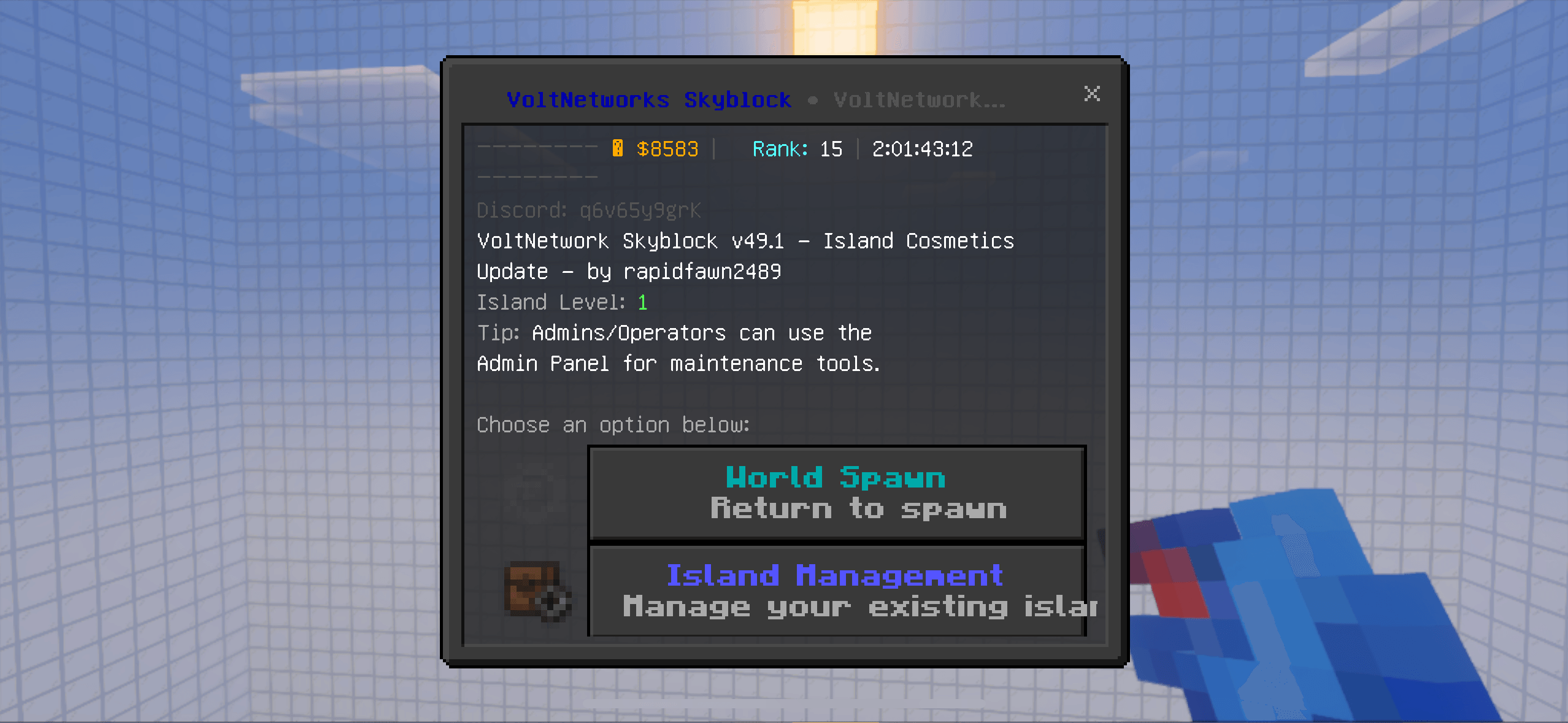 VoltNetworks Skyblock gui - Minecraft Bedrock Addons - CurseForge