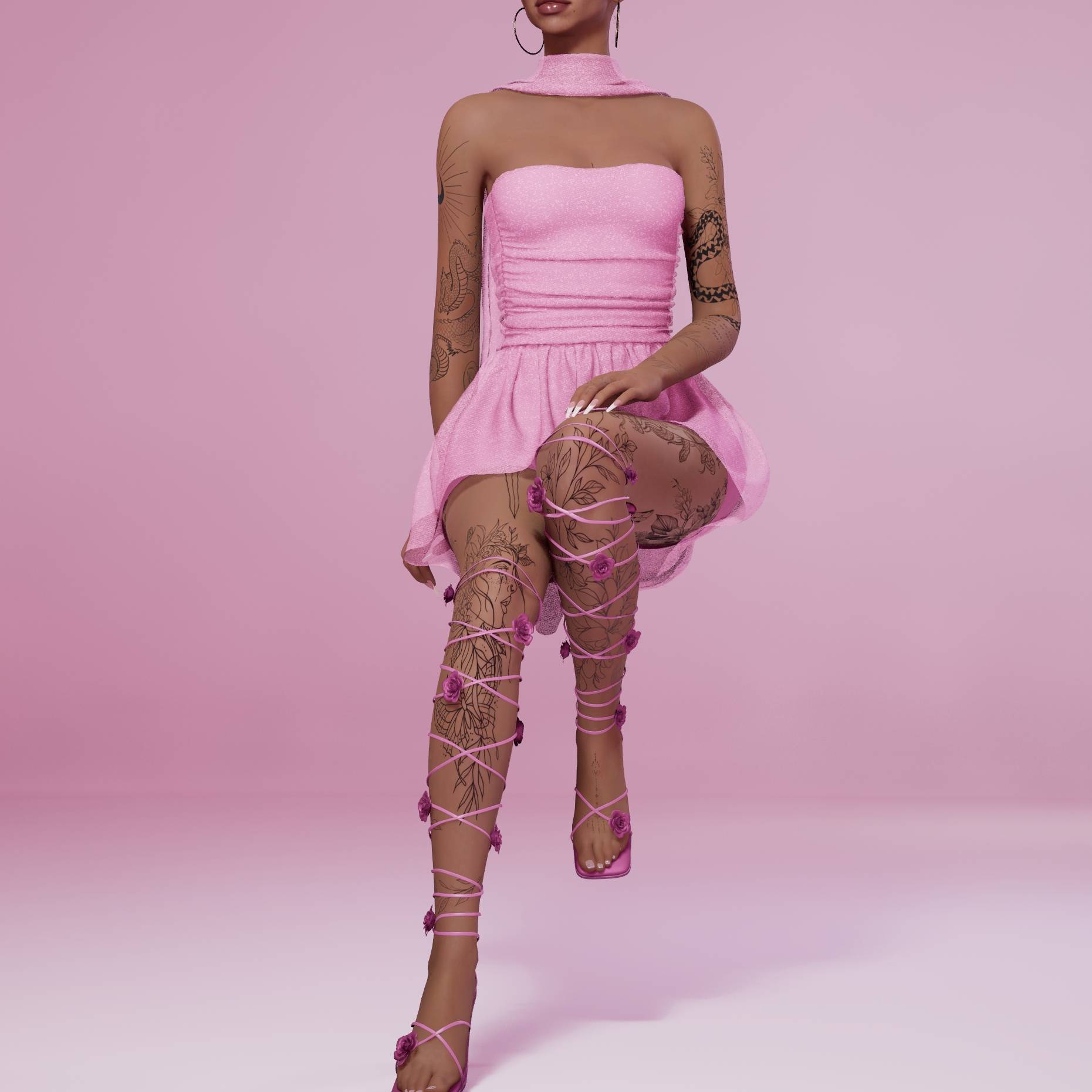 Roses Strap Heels | Elegant Walks - inZOI Create a Zoi - CurseForge