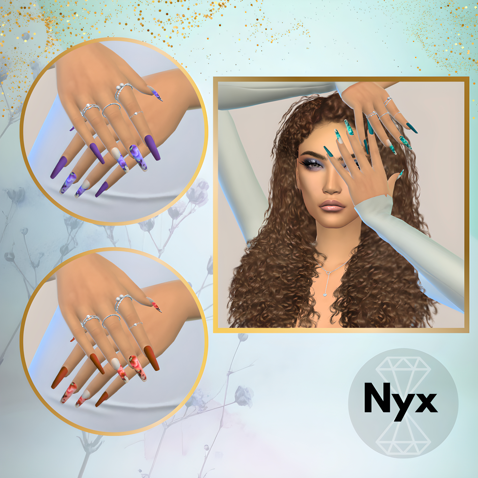 Abstract nails set 152 - The Sims 4 Create a Sim - CurseForge