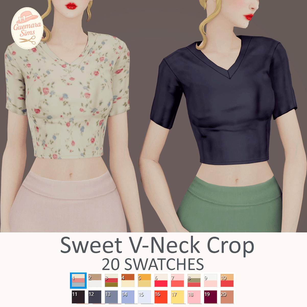 Sweet V-Neck Crop - Gallery - The Sims 4 Create a Sim - CurseForge